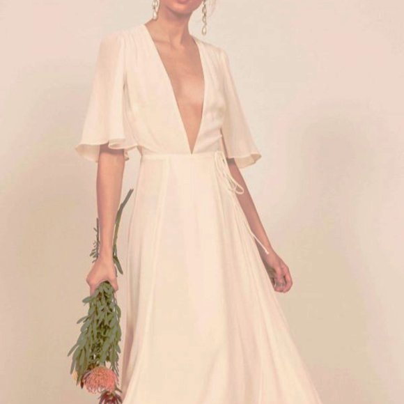 Reformation | Dresses | Reformation Rhodes Midi Dress Ivory Nwt Xs ...